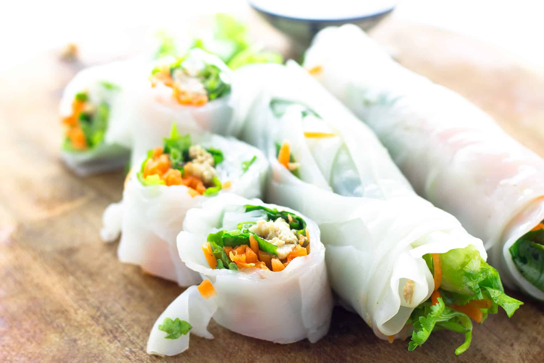 Rice Paper Rolls with Green Goddess Dipping Sauce | Health and ...